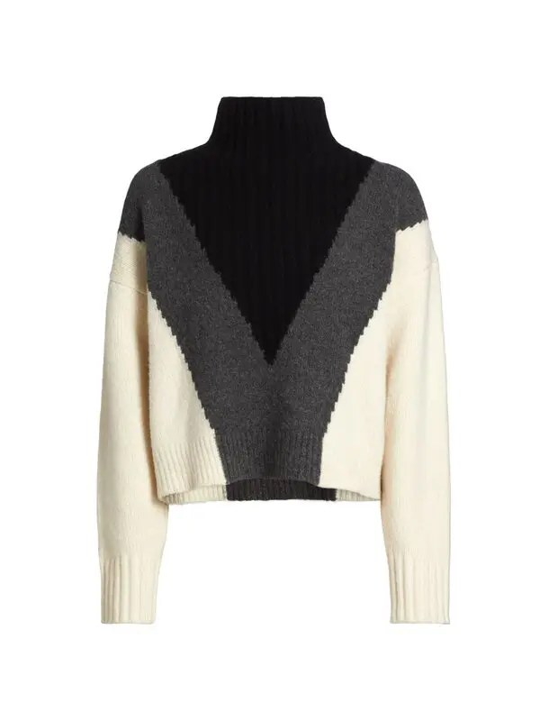 Proenza Schouler Alma Graphic Instrasia-knit Sweater - Grey Multi