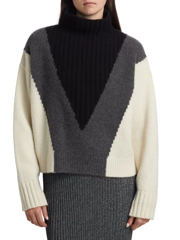 Proenza Schouler Alma Graphic Instrasia-knit Sweater