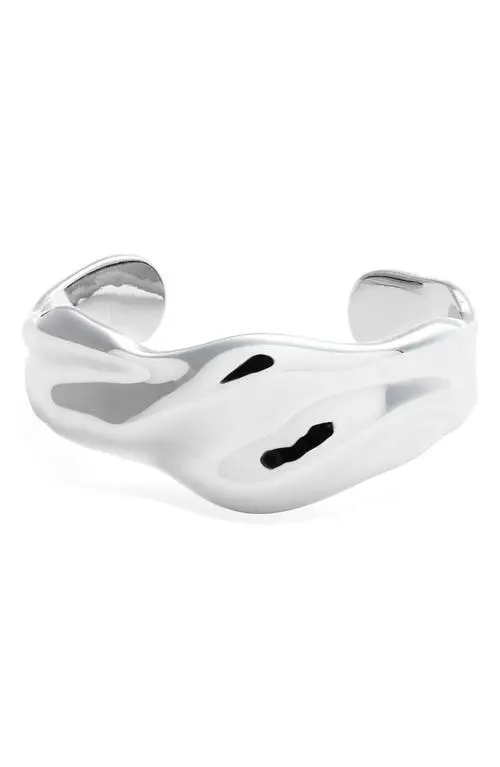 Ettika Wavy Metal Cuff Bracelet - Silver