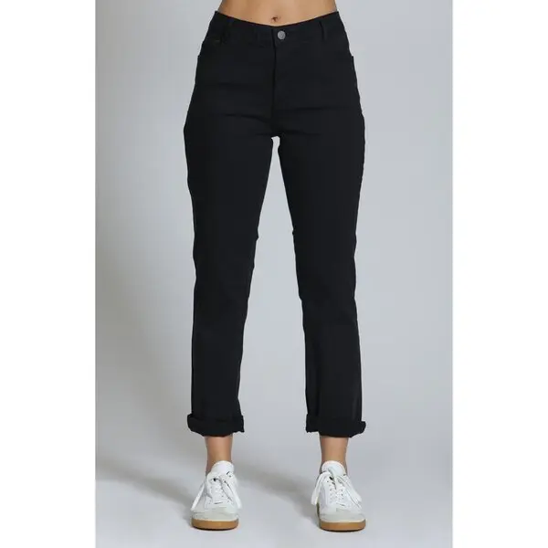 APNY Mid-rise Girlfriend Jeans - Black
