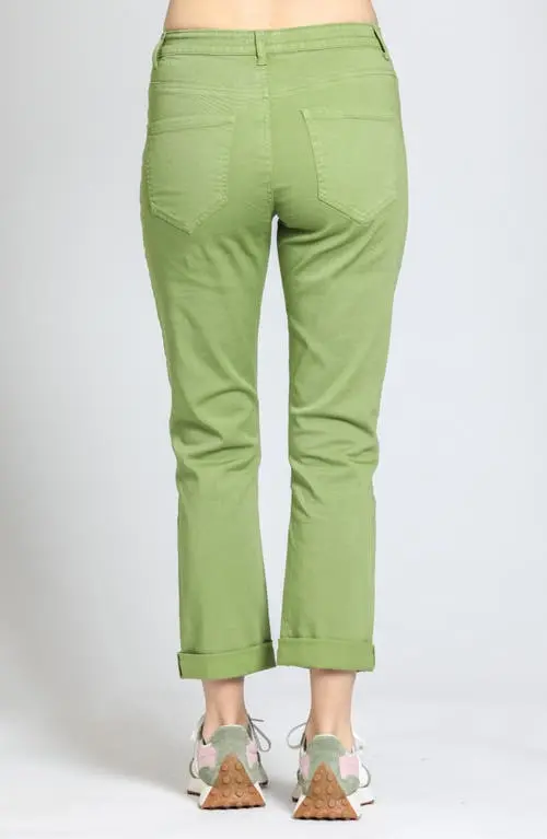 APNY Mid-rise Girlfriend Jeans - Turtle Green