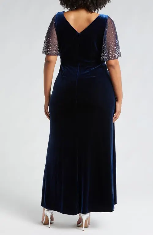 alex evenings navy long dress Alex Evenings Size 10-M Women's Navy Embroidered Maxi Dress – Treasures  Upscale Consignment main image 0