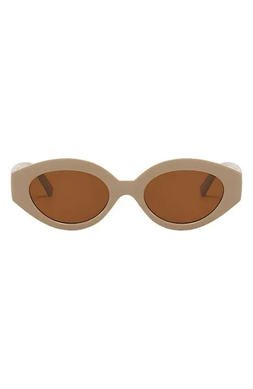 FIFTH & NINTH Emily Oval Polarized Sunglasses - Taupe / Taupe