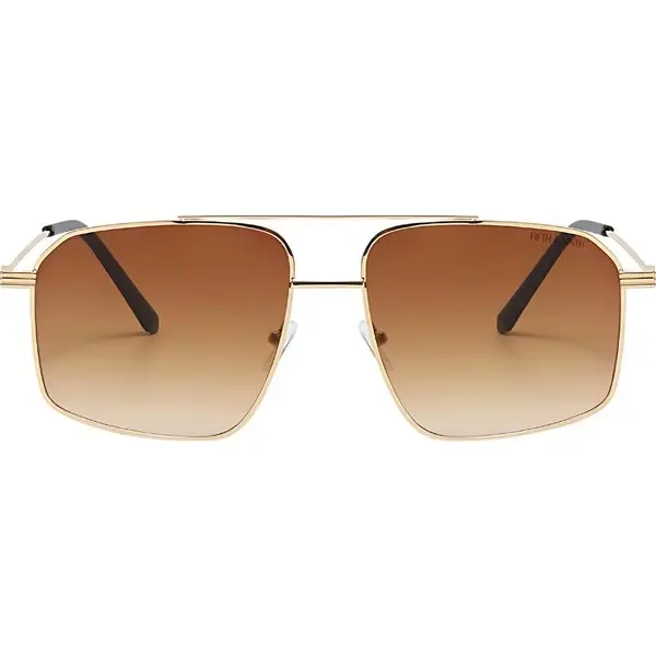 FIFTH & NINTH Arden Aviator Sunglasses - Gold / Brown
