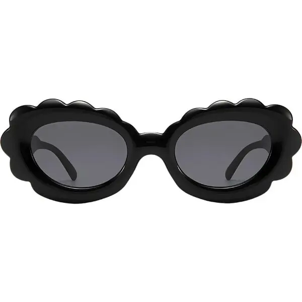 FIFTH & NINTH Lilah Oversized Oval Sunglasses - Black / Black