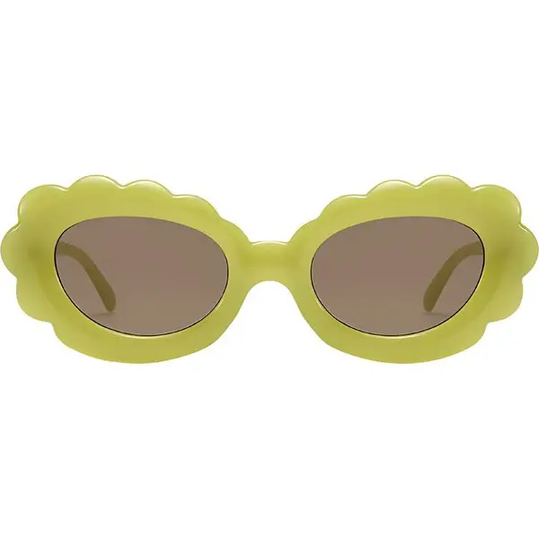 FIFTH & NINTH Lilah Oversized Oval Sunglasses - Pear Green / Brown
