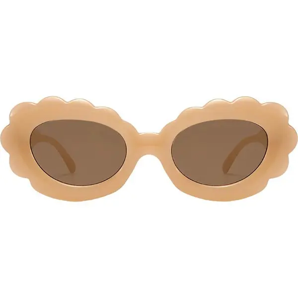 FIFTH & NINTH Lilah Oversized Oval Sunglasses - Tan / Tan