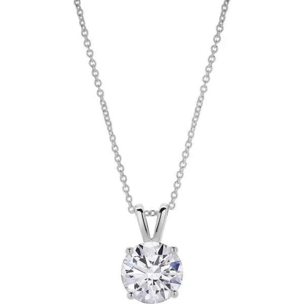 LUVMYJEWELRY 14k Gold 1.5ct Lab Grown Diamond Pendant Necklace - 14k White Gold