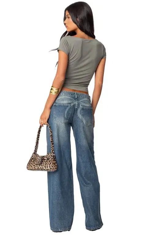 EDIKTED Javi Cowl Neck Top - Gray