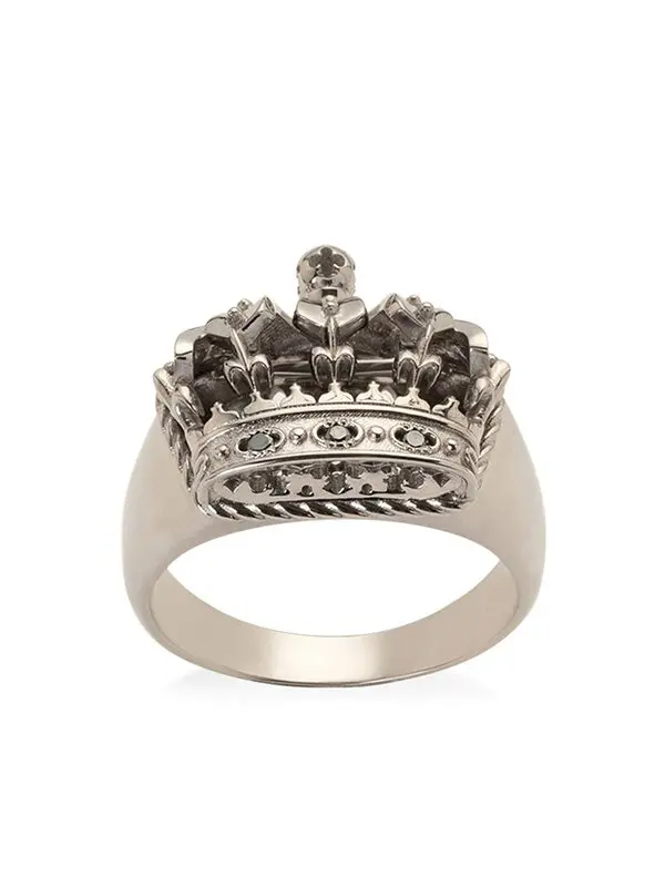 Dolce & Gabbana 18k Gold Diamond Crown Ring - White