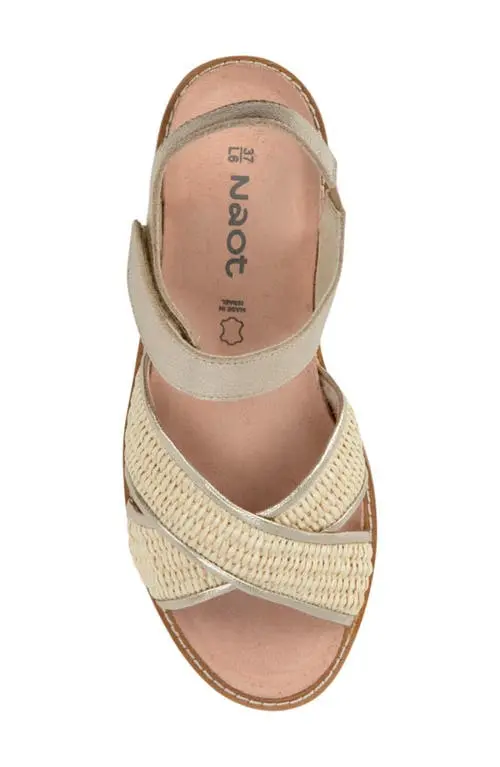 Naot Pavlova Platform Sandals - Radiant Gold/ Blonde Raffia