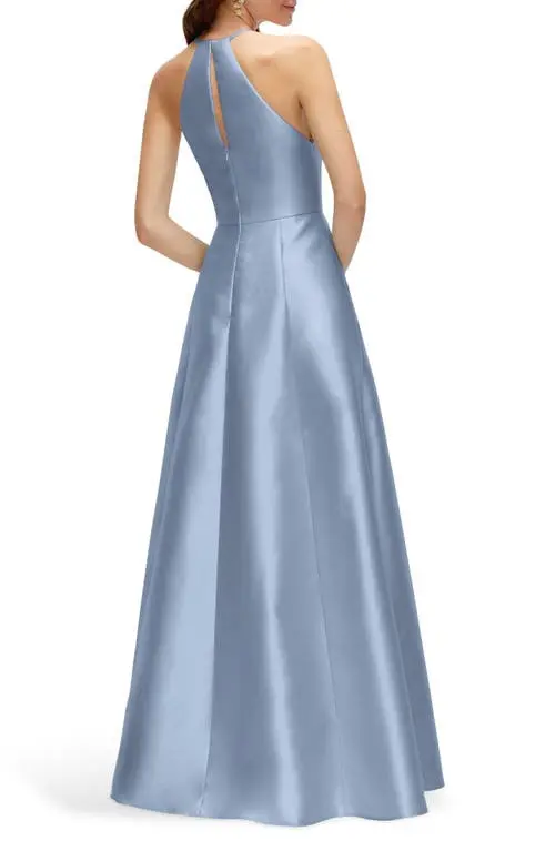 Alfred Sung A-line Satin Gown - Cloudy