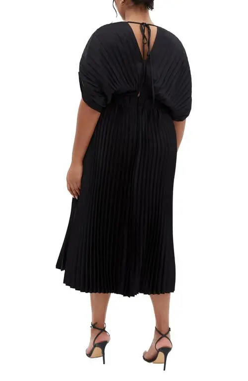 City Chic Henley Pleated Maxi Dress