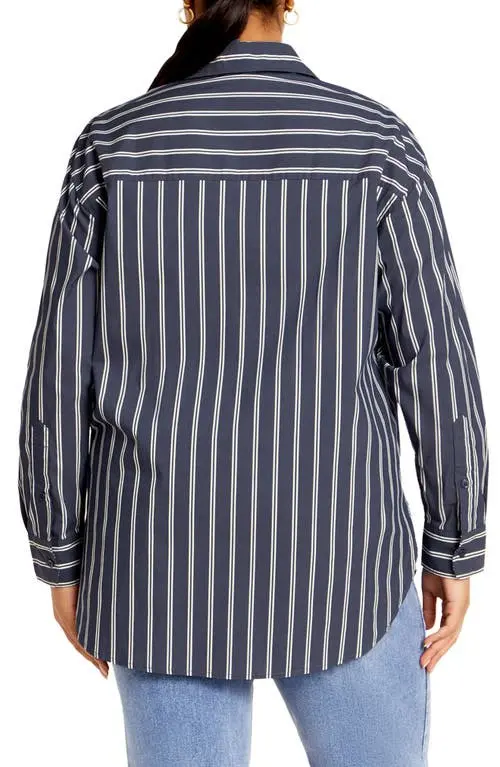 City Chic Celine Stripe Shirt