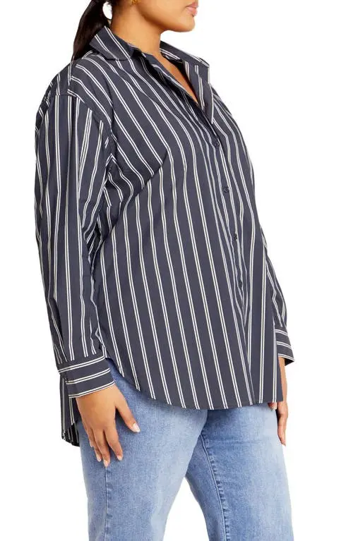 City Chic Celine Stripe Shirt