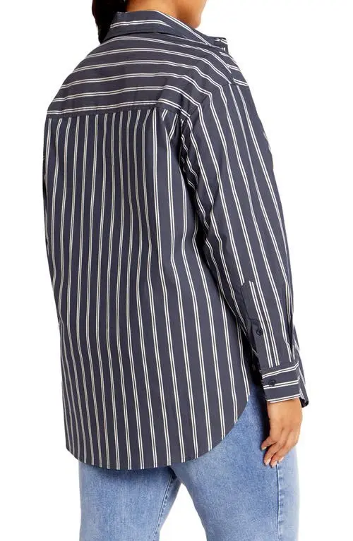 City Chic Celine Stripe Shirt