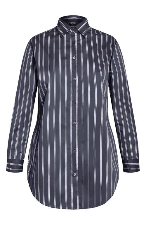 City Chic Celine Stripe Shirt