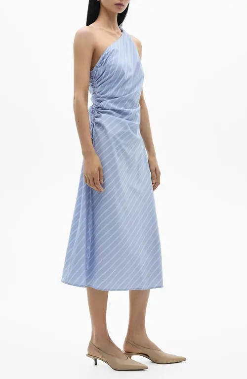 strapless open back dress Rent Extro & Vert Tall One Shoulder Maxi Dress With Split In Stone Grey  Satin main image 0