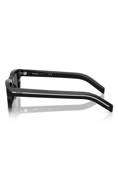Prada 57mm Rectangular Sunglasses - Dark Grey