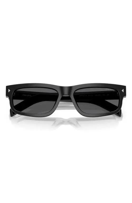 Prada 57mm Rectangular Sunglasses - Dark Grey