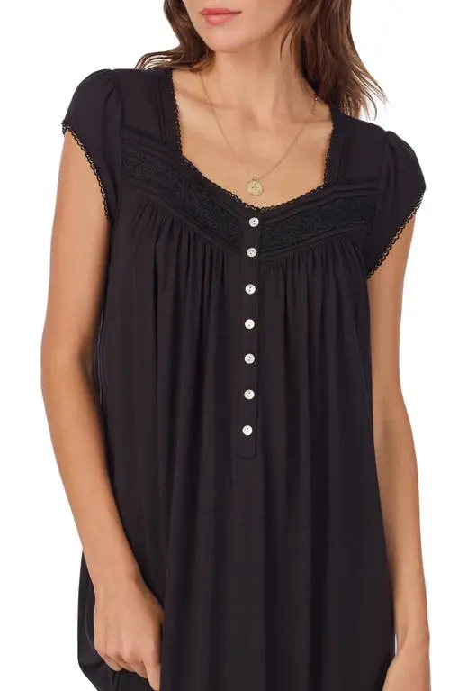Eileen West Floral Cap Sleeve Jersey Nightgown