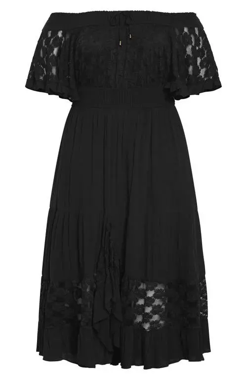 de la vali croissant long-sleeve lace mini dress Bella Vita Lace Mini Dress