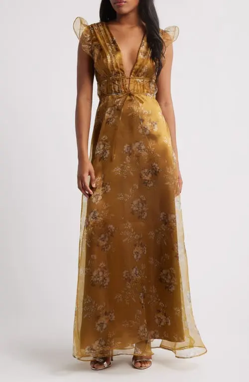green emerald velvet dress Empire-Waist Chiffon Prom Dress with Lace main image 1