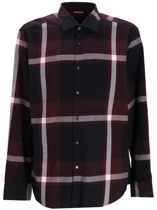 BOSS Checked Shirt - Black