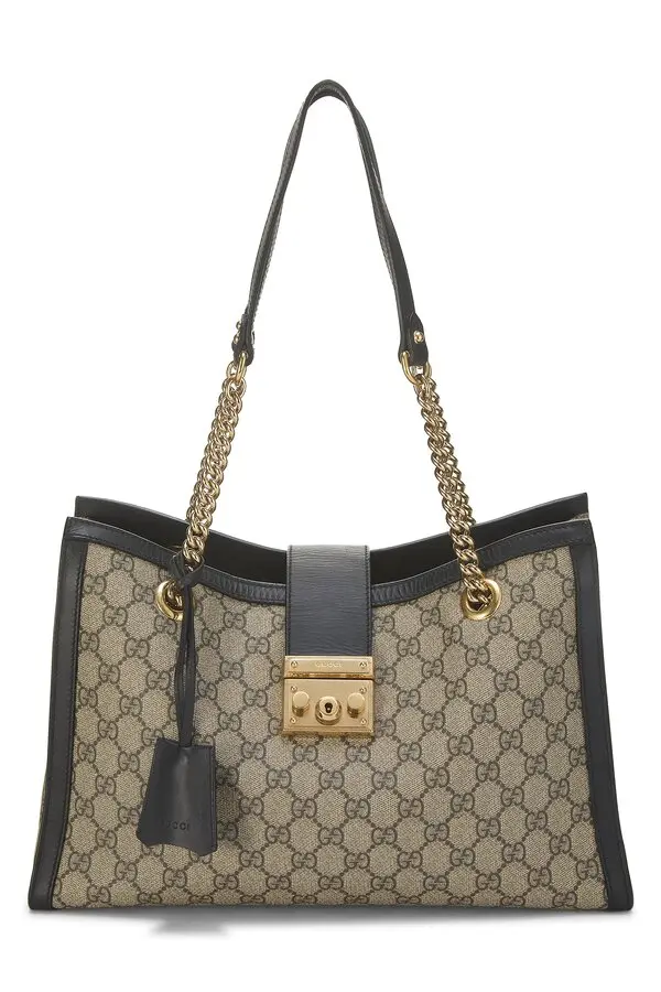 Gucci Gg Supreme Canvas Padlock Shoulder Bag - Beige