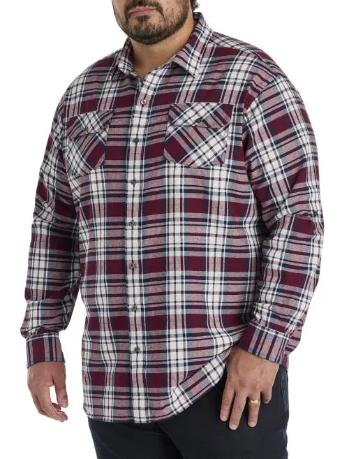 TRUE NATION BY DXL Big & Tall Plaid Rolled-sleeve Sport Shirt - Red Multi