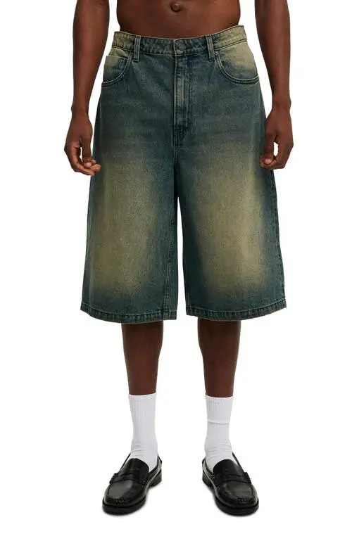 COTTON ON Super Baggy Denim Shorts - Y2k Washed Blue