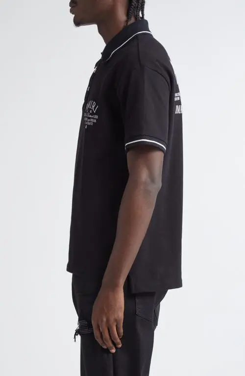Amiri Arts District Embroidered Cotton Piqué Polo