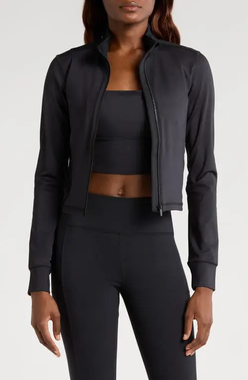 Travis Mathew Moveknit Full Zip Crop Jacket - Heather Black