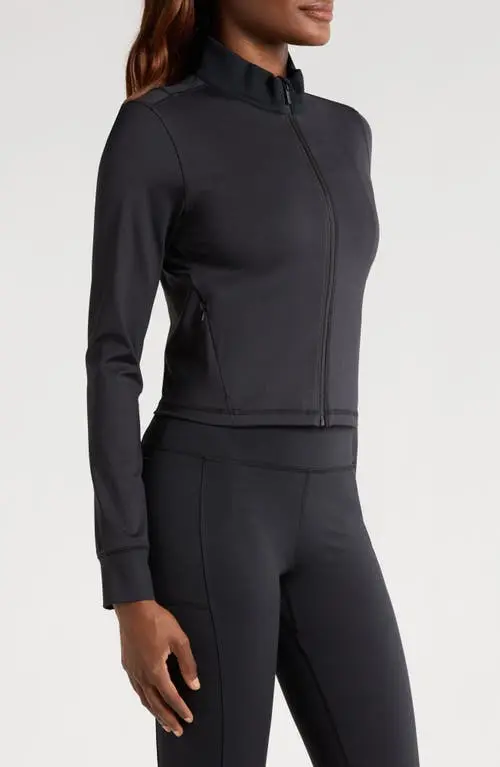 Travis Mathew Moveknit Full Zip Crop Jacket - Heather Black
