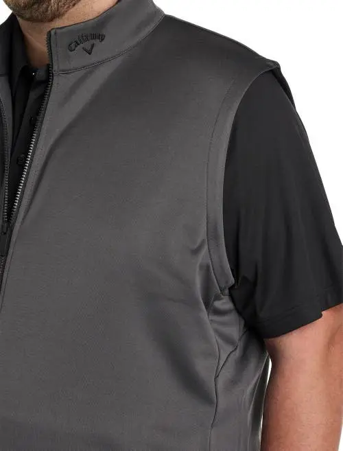 CALLAWAY Big & Tall Zip-front Fleece Vest - Asphalt