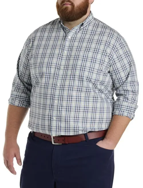OAK HILL BY DXL Big & Tall Medium Plaid Sport Shirt