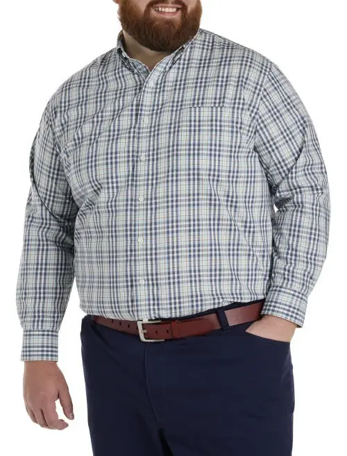 OAK HILL BY DXL Big & Tall Medium Plaid Sport Shirt