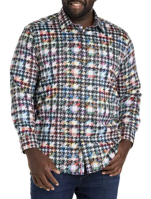 Robert Graham Big & Tall Algiers Houndstooth Sport Shirt