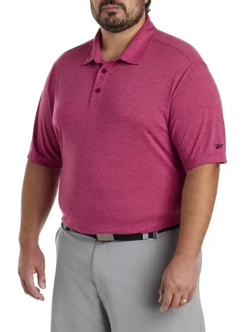 REEBOK Big & Tall Performance Classic Stripe Polo Shirt - Very Berry