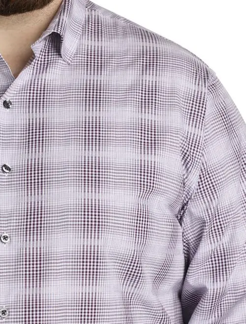 SYNRGY BY DXL Big & Tall Large Plaid Sport Shirt - Purple
