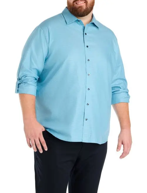 SYNRGY BY DXL Big & Tall Textured Sport Shirt - Blue