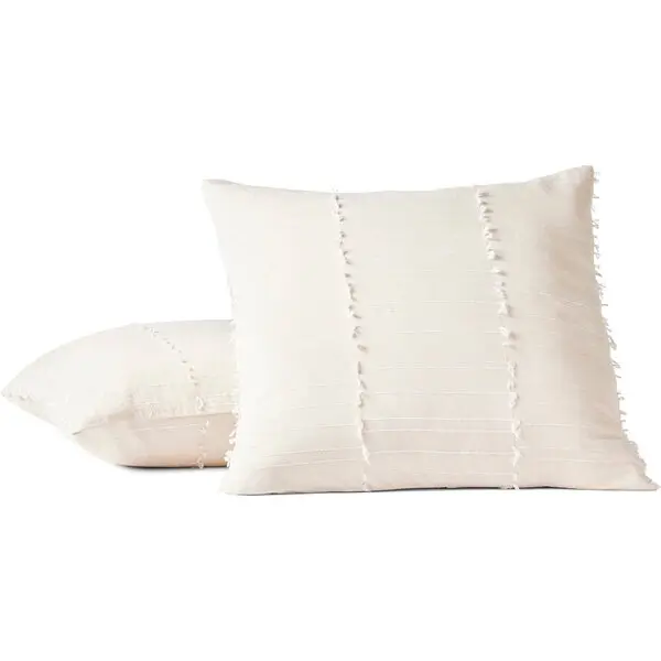 COYUCHI Precita Organic Cotton Pillow Cover - Undyed/ Alpine White