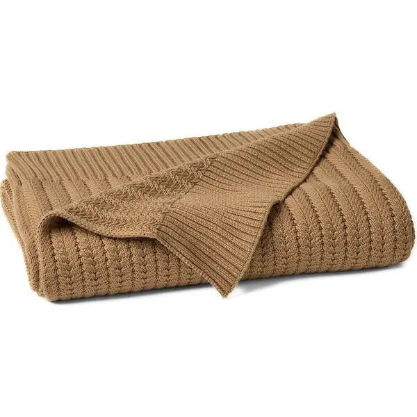 COYUCHI Casa Loma Organic Knit Throw Blanket - Doe