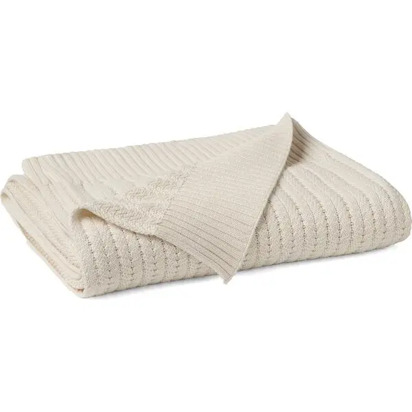 COYUCHI Casa Loma Organic Knit Throw Blanket - Undyed