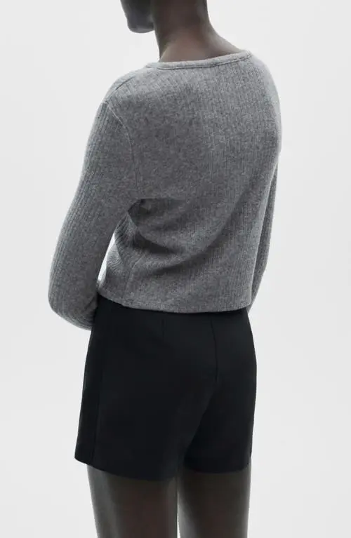 Mango Ribbed Button-up Cardigan