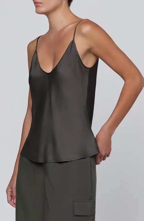 L'AGENCE Lexi Camisole In Glossy Fabric - Ash Olive