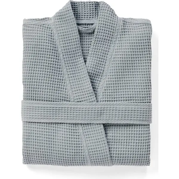 COYUCHI Gender Inclusive Waffle Weave Organic Cotton Robe - Lagoon