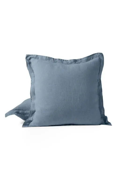 COYUCHI Relaxed Organic Linen Sham - Harbor Blue