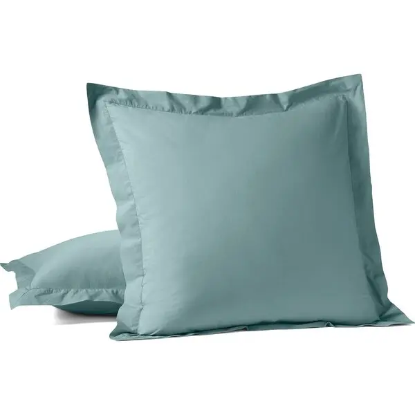 COYUCHI 300 Thread Count Organic Cotton Percale Pillow Sham - Pacific Blue