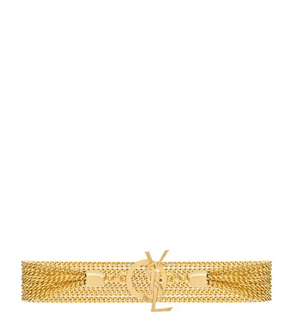 Saint Laurent Multi-chain Cassandre Bracelet - Metallic